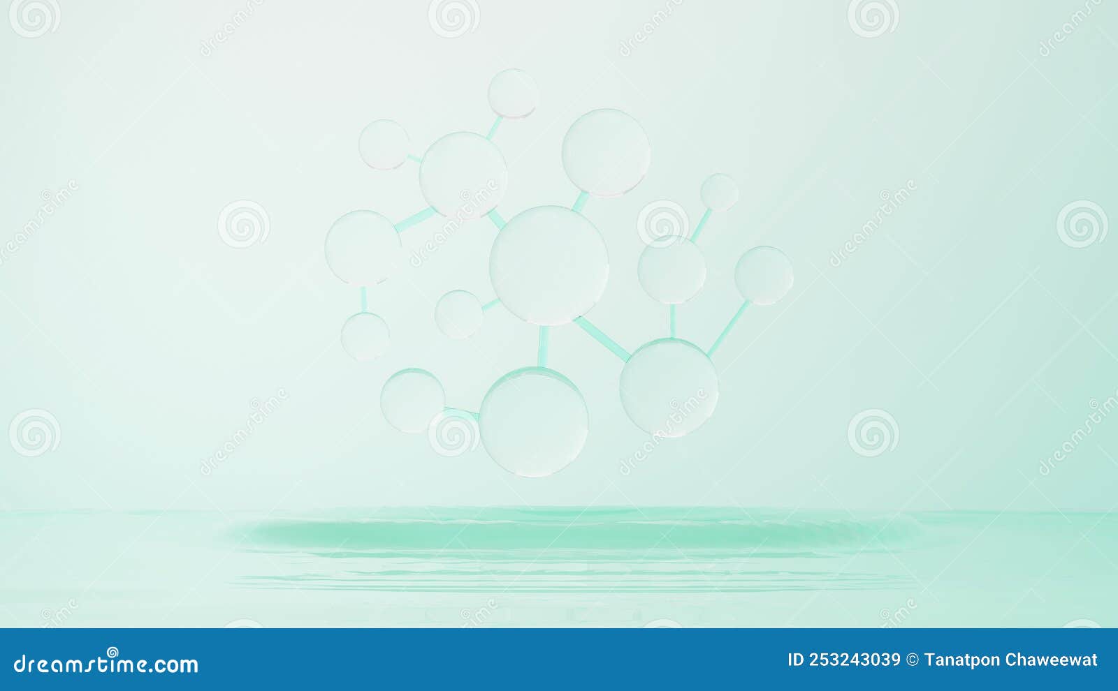 3d Render of Simple Chemical Bond in Side Cell or Molecules. the ...