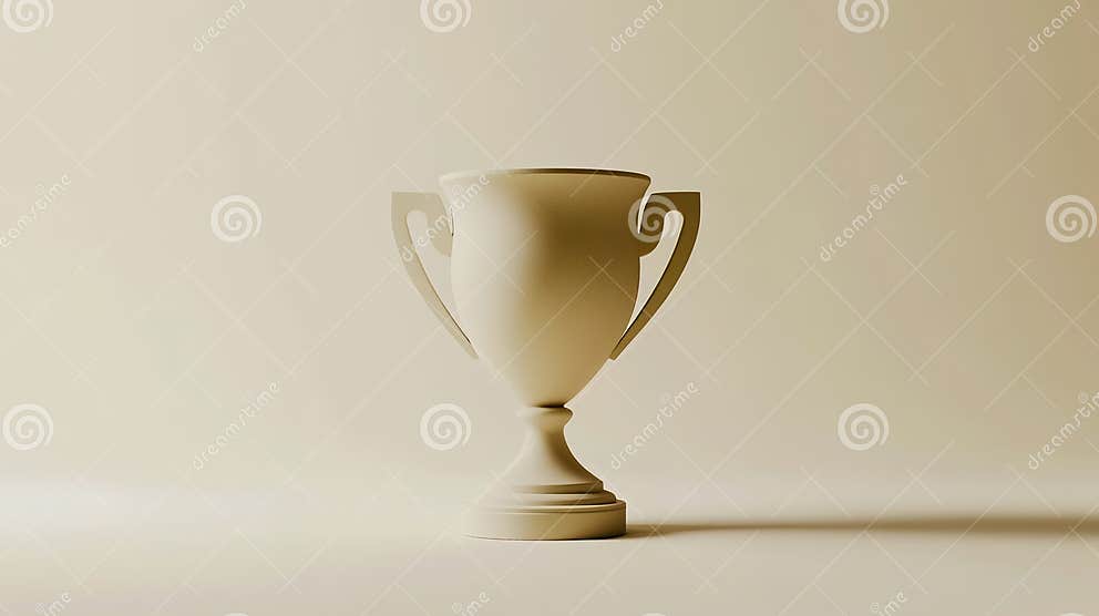 A 3D Render of a Simple, Modern Trophy with a Matte Metal Texture and ...