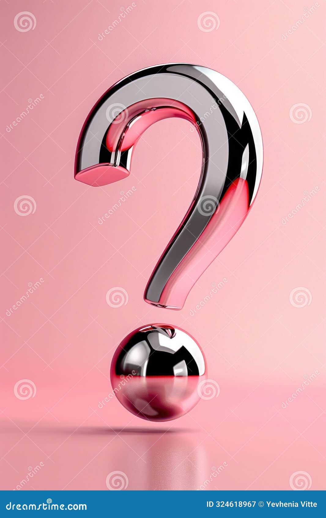 3D Render of Simple Question Mark on Solid Colorful Background ...
