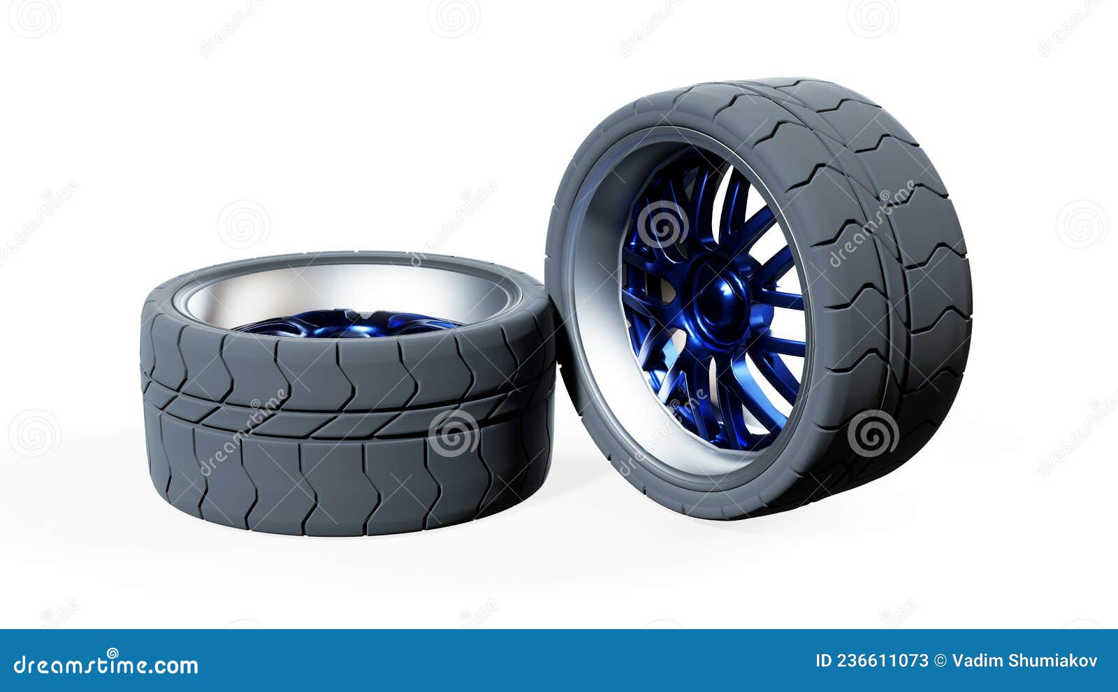 3d Render of a Single Car Tire on a White Background Stock Illustration ...