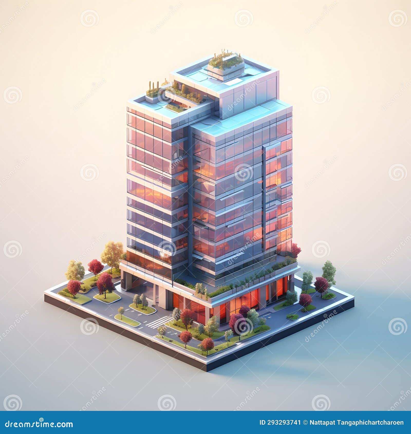 3d Render Skyscrapper Building Isometric, Generated AI Stock ...