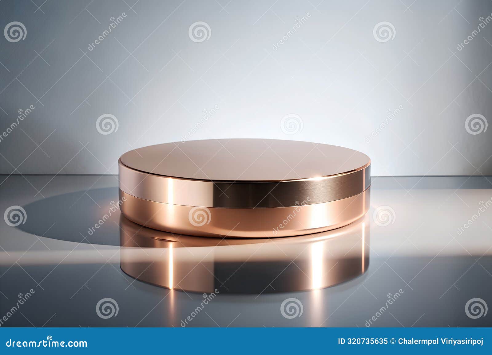 3d Render of Sleek Metallic Surface a Brushed, Rose Gold Platform on ...