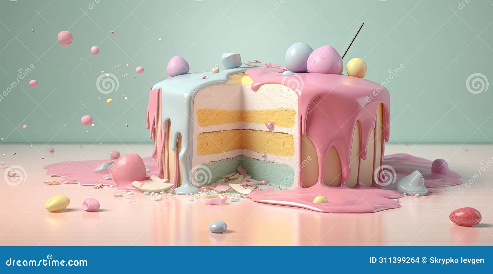 Sliced Cake. Vector Drawing | CartoonDealer.com #52240462