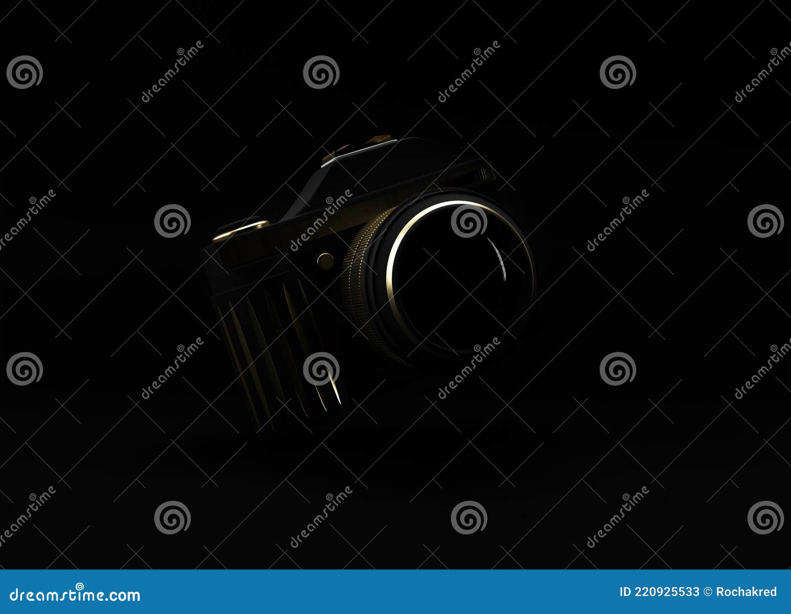3D Render SLR Camera on a Color Illustration Stock Illustration ...