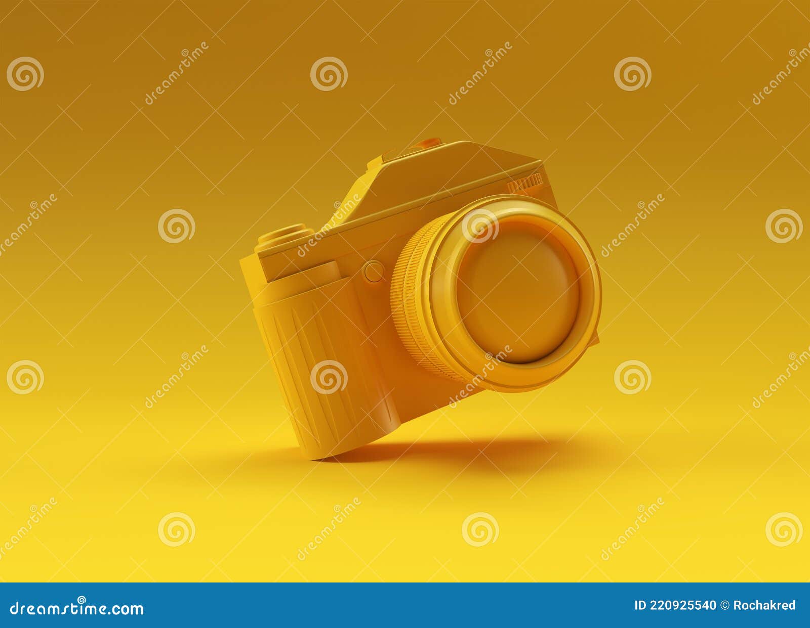 3D Render SLR Camera on a Color Illustration Stock Illustration ...