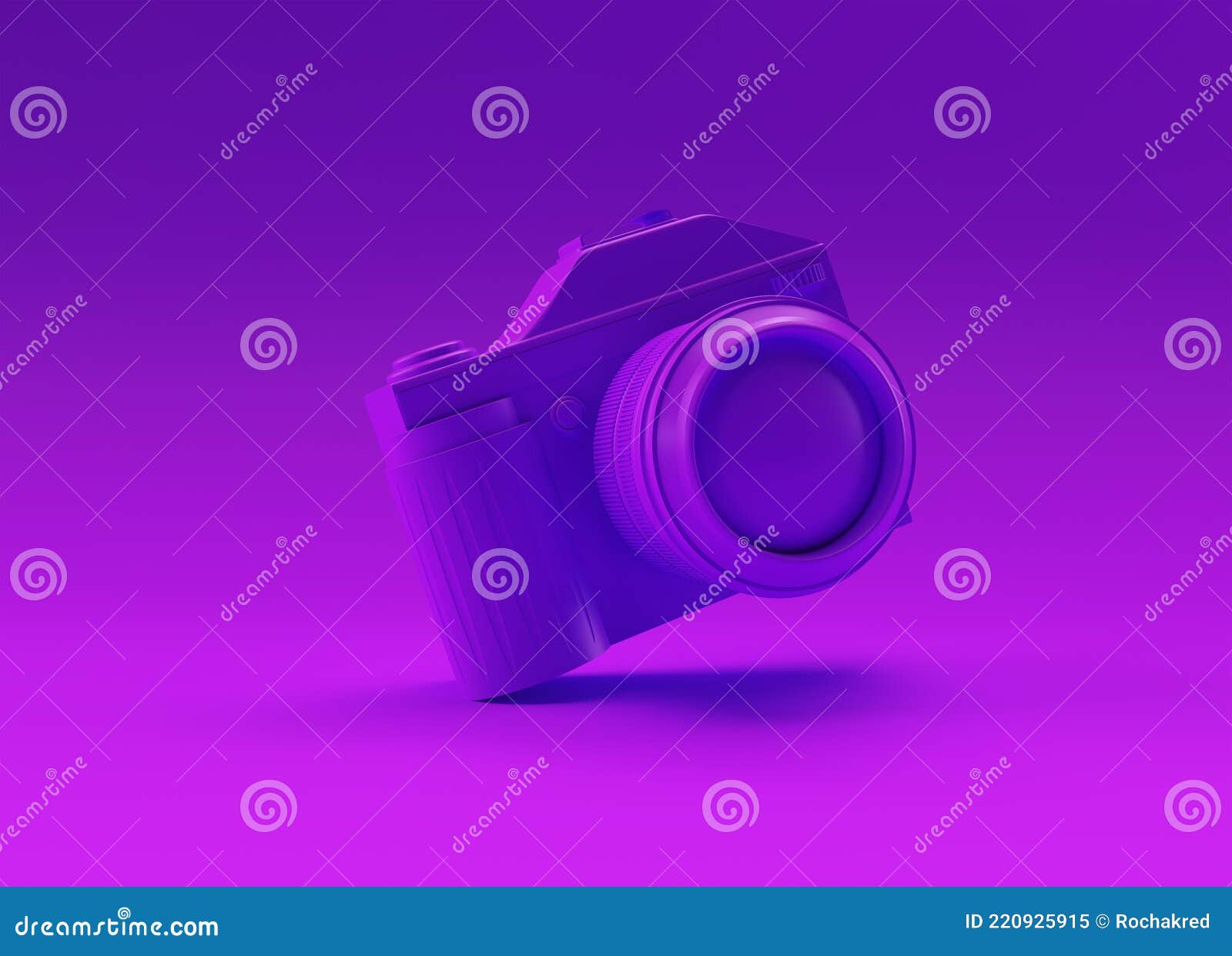 3D Render SLR Camera on a Color Illustration Stock Illustration ...