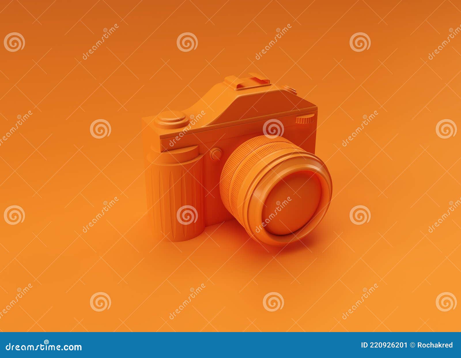 3D Render SLR Camera on a Color Illustration Stock Illustration ...