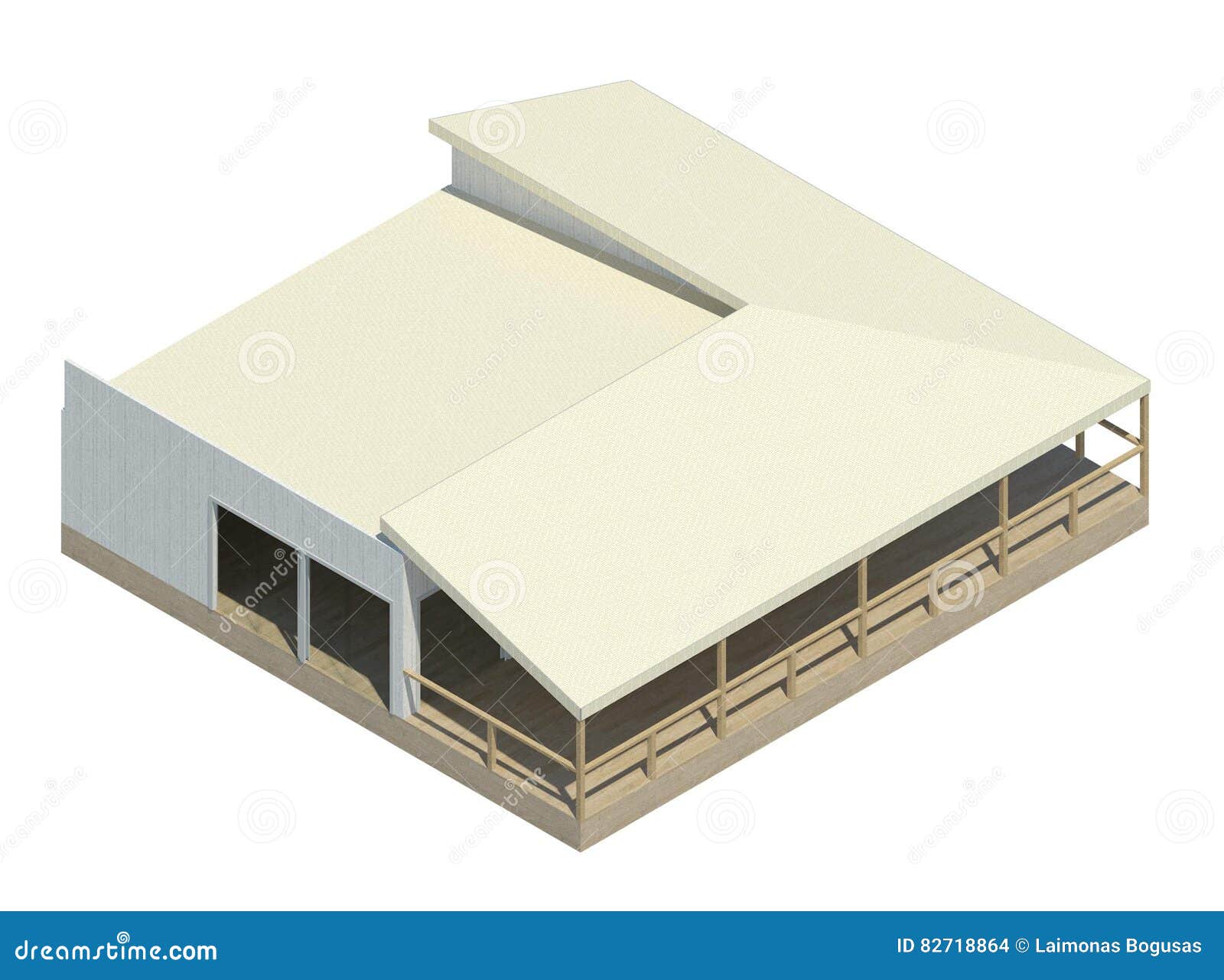 3D Render of the Small Building Stock Illustration - Illustration of ...