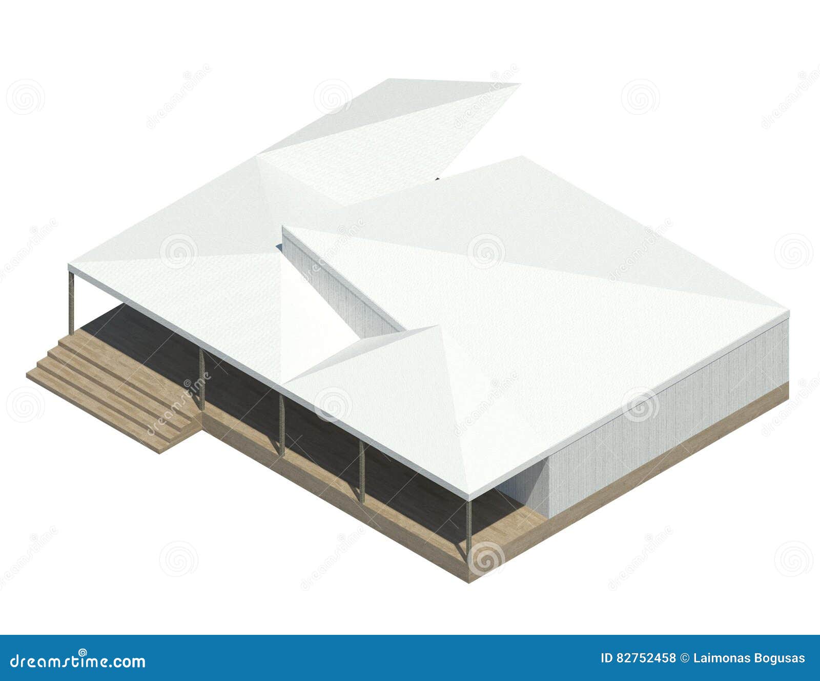 3D Render of the Small Building Stock Illustration - Illustration of ...