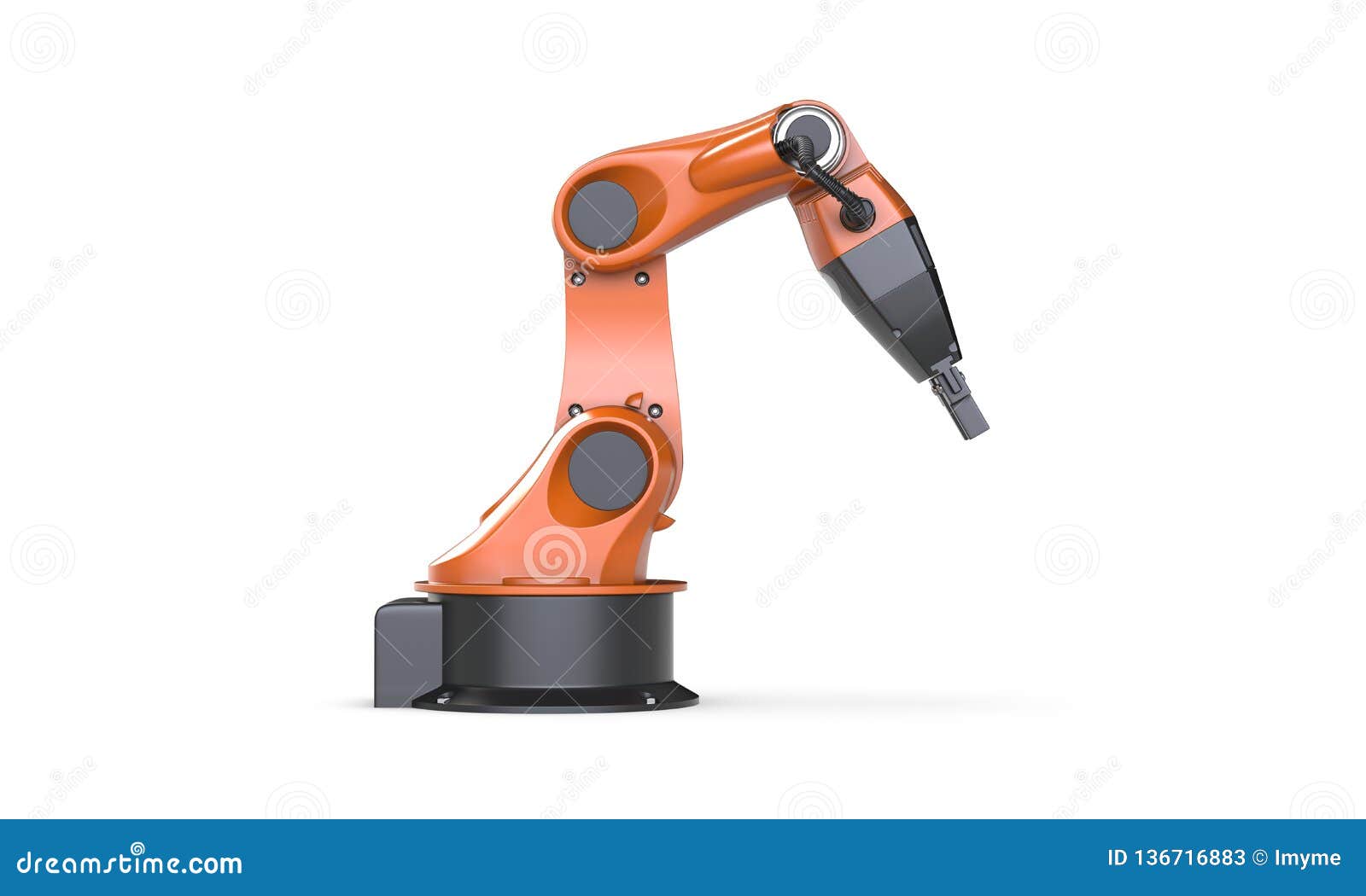 3D Render of Robot Arm Isolated on White Stock Illustration ...