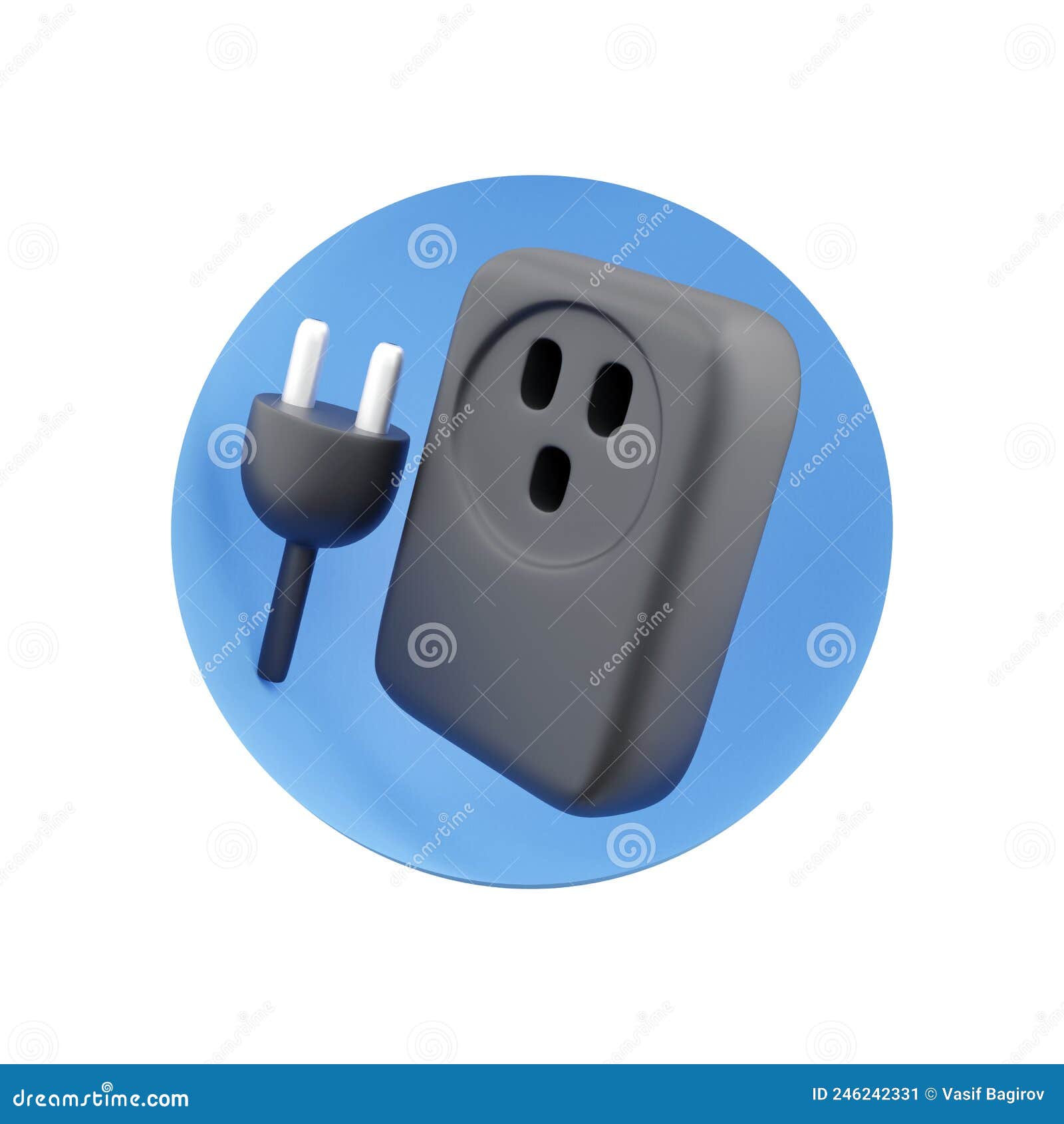 3d Render Smart Plug Icon on White for Smart Home App and Wifi Smart ...