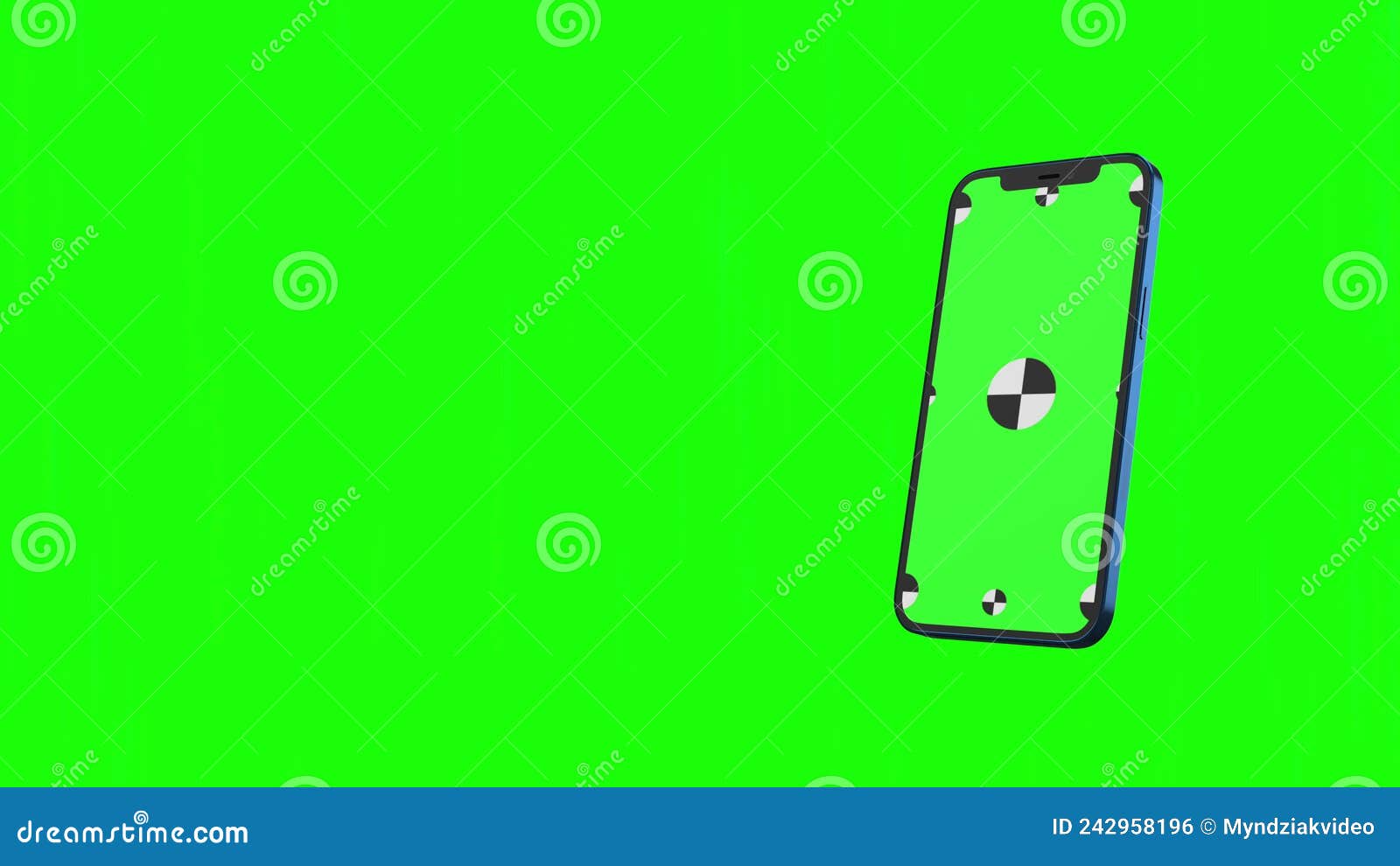 3d Render of Smartphone with Green Screen and Marks for Tracking ...