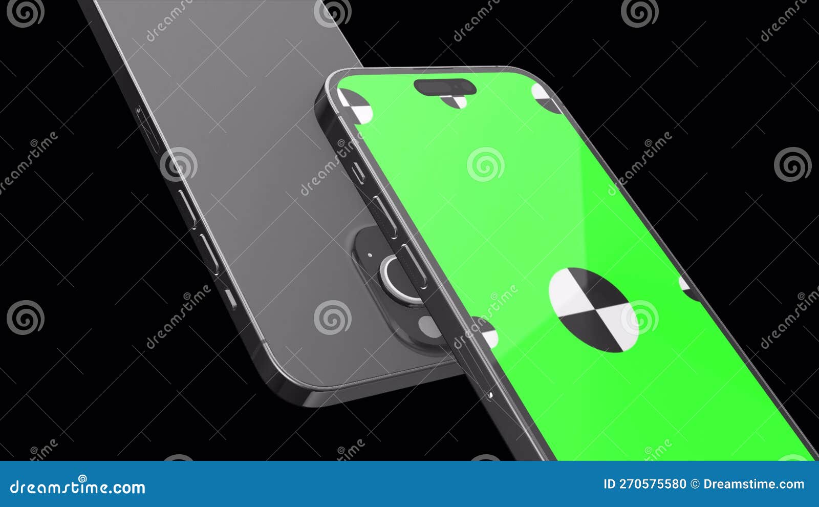 3d Render of Smartphone with Green Screen and Marks for Tracking ...
