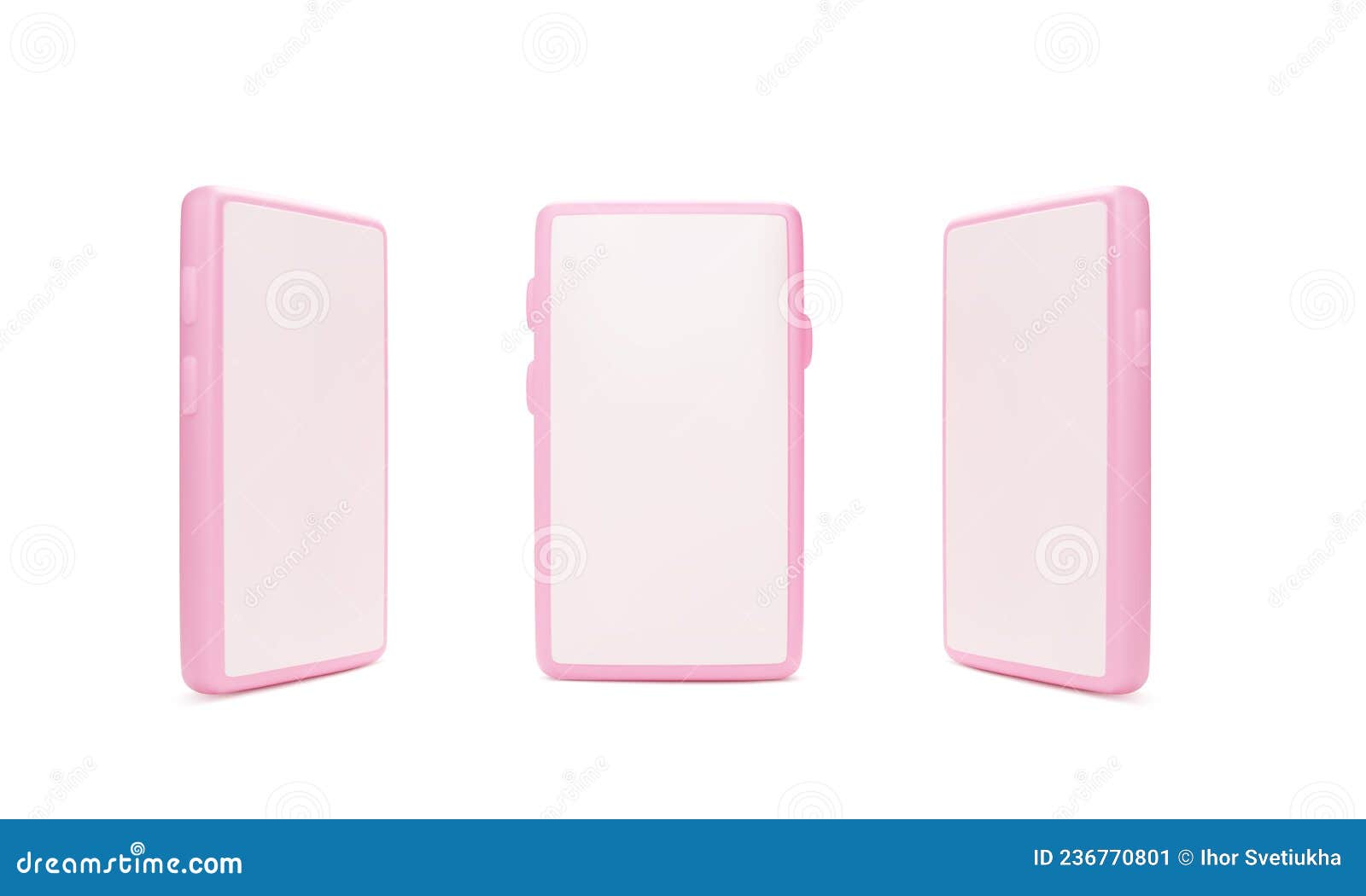 3D Render Of Smartphone Screen With Showing Various Thumbnails On White ...