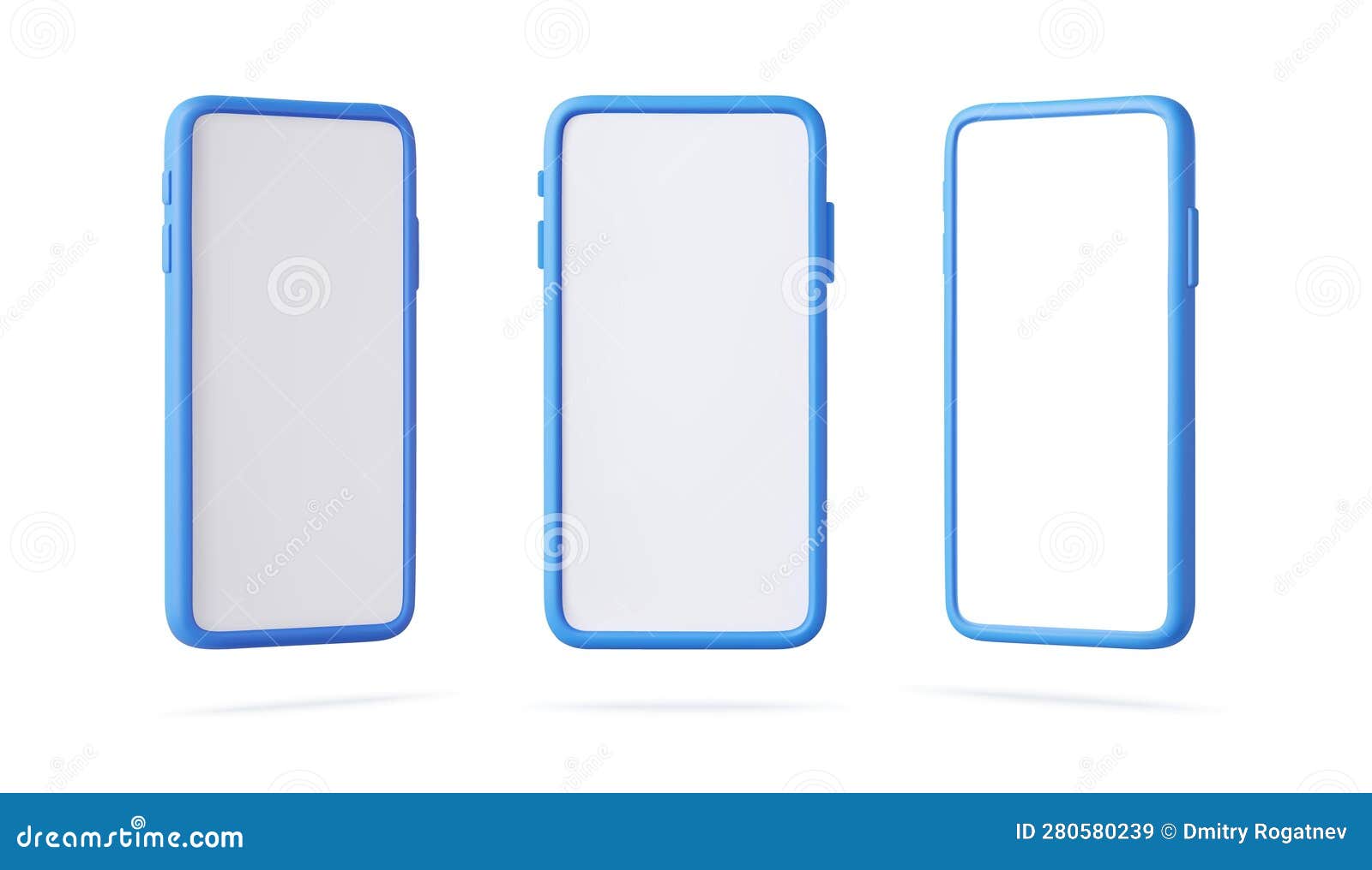 3D Render Of Smartphone Screen With Showing Various Thumbnails On White ...