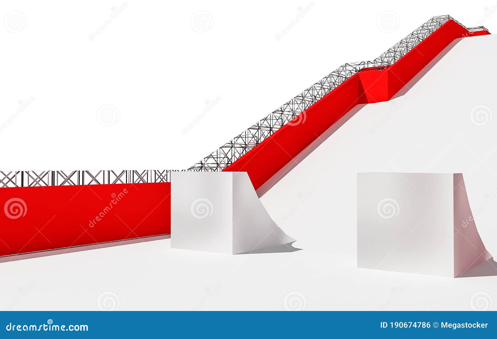 3d Illustration of a Snowboard and Freestyle Ramp Stock Illustration ...