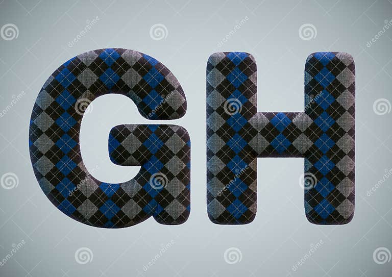 3D Render of Sock Alphabet Numbers and Letters Stock Illustration ...