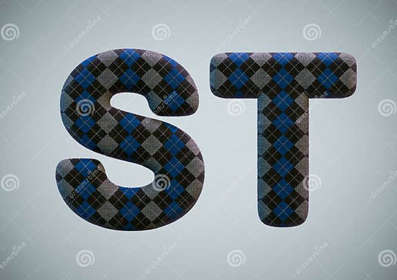 3D Render of Sock Alphabet Numbers and Letters Stock Illustration ...
