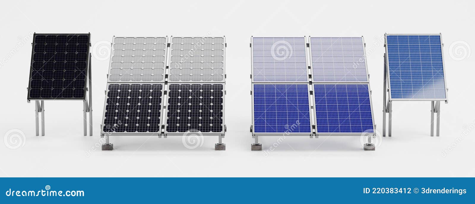3D Render of Solar Panels stock illustration. Illustration of green ...