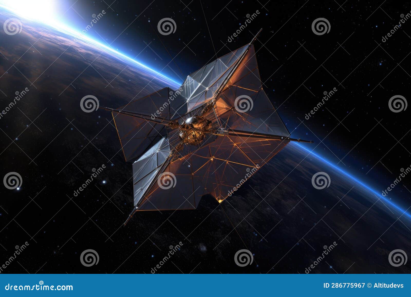 3d Render of Solar Sail Propulsion Technology Stock Illustration ...