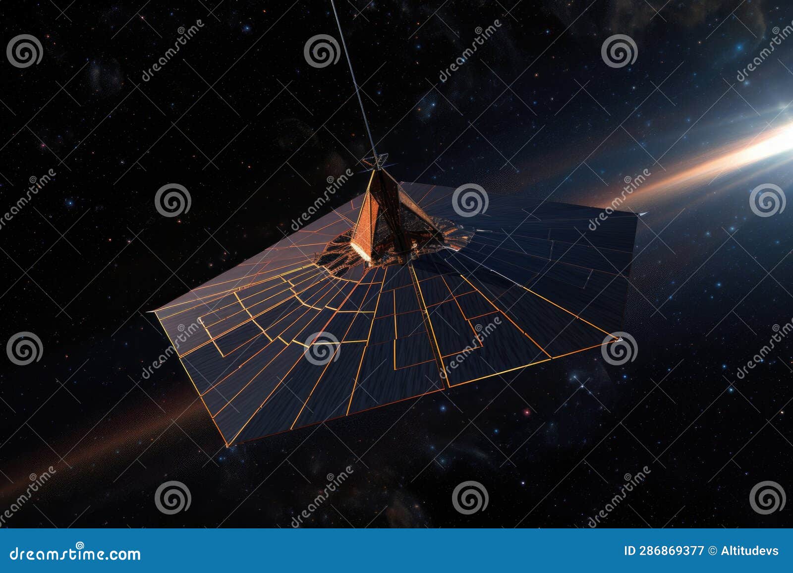 3d Render of Solar Sail Propulsion Technology Stock Illustration ...