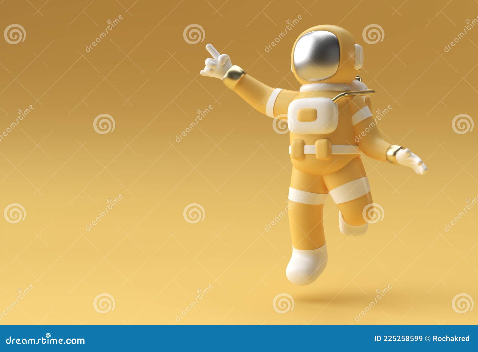 3d Render Spaceman Astronaut Hand Pointing Finger Gesture 3d ...