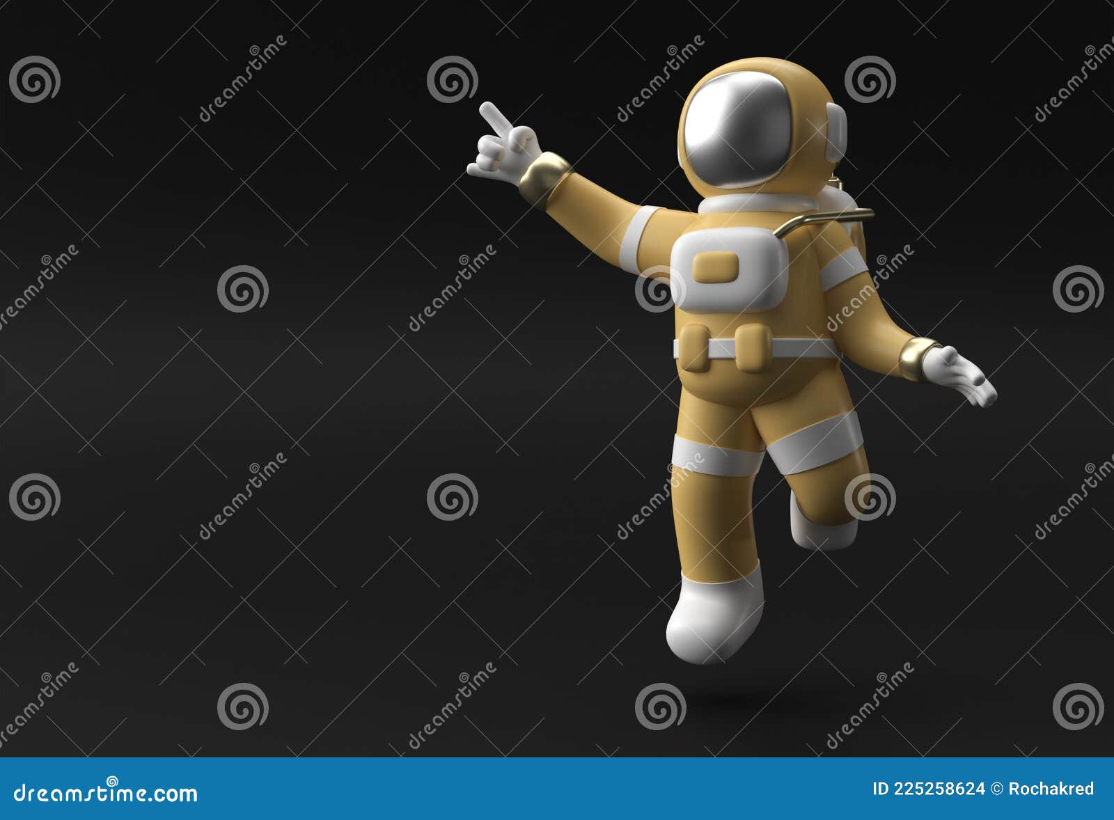 3d Render Spaceman Astronaut Hand Pointing Finger Gesture 3d ...