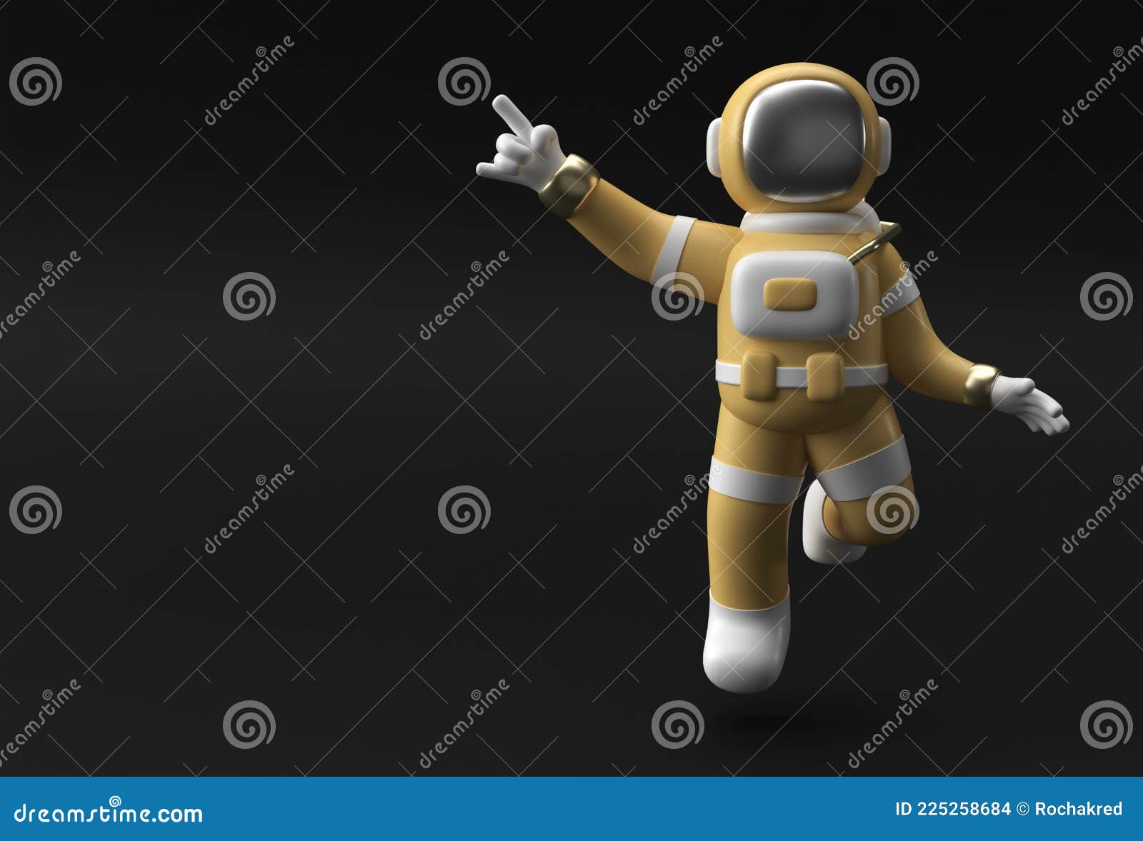 3d Render Spaceman Astronaut Hand Pointing Finger Gesture 3d ...