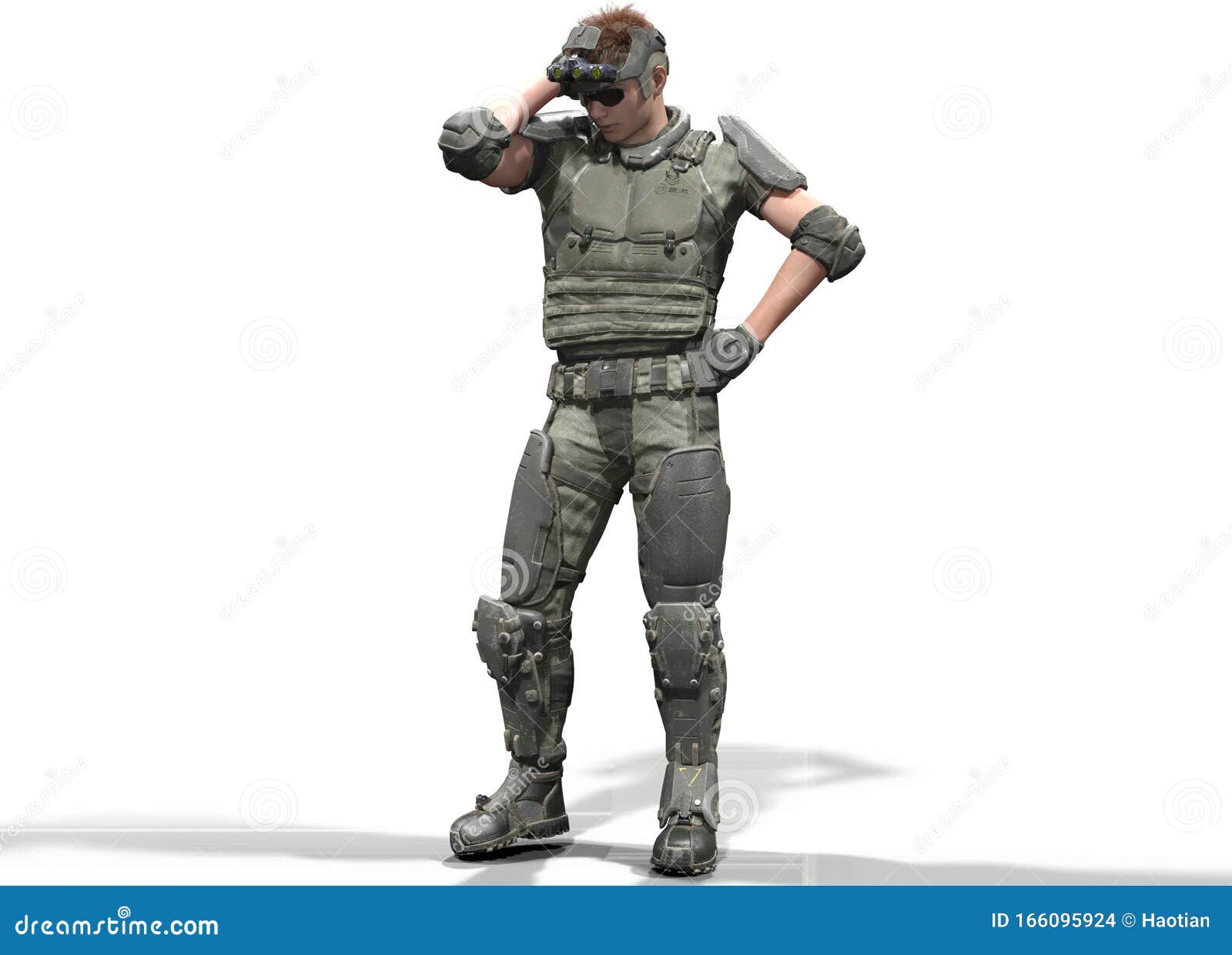 Tactical Strike Soldier Thinking before Mission Stock Illustration ...