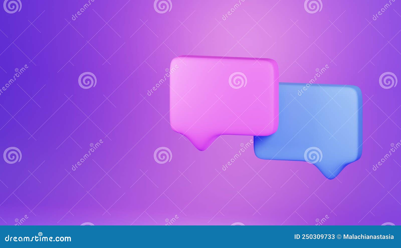 3D Render Speech Bubble Isolated on Purple Background. Chat ...