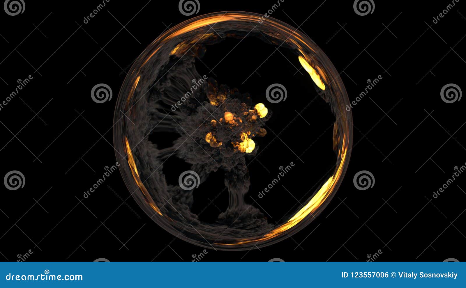 3D Render of a Spherical Composition Consisting of Voluminous Colorful ...