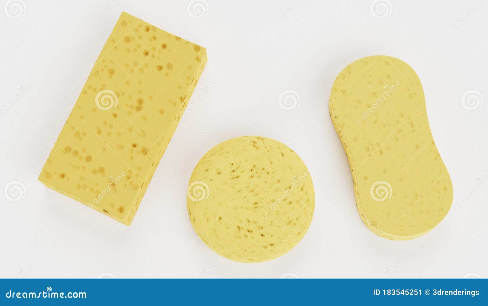 3D Render of Sponges stock illustration. Illustration of wipe - 183545251
