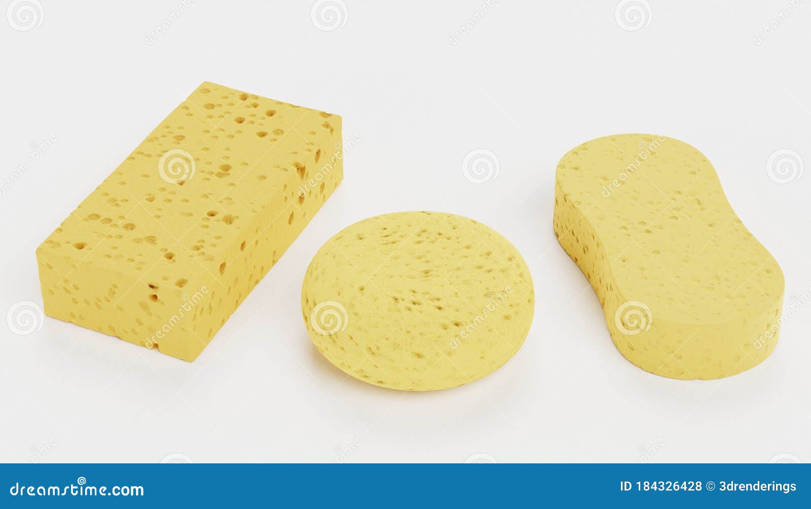 3D Render of Sponges stock illustration. Illustration of equipment ...