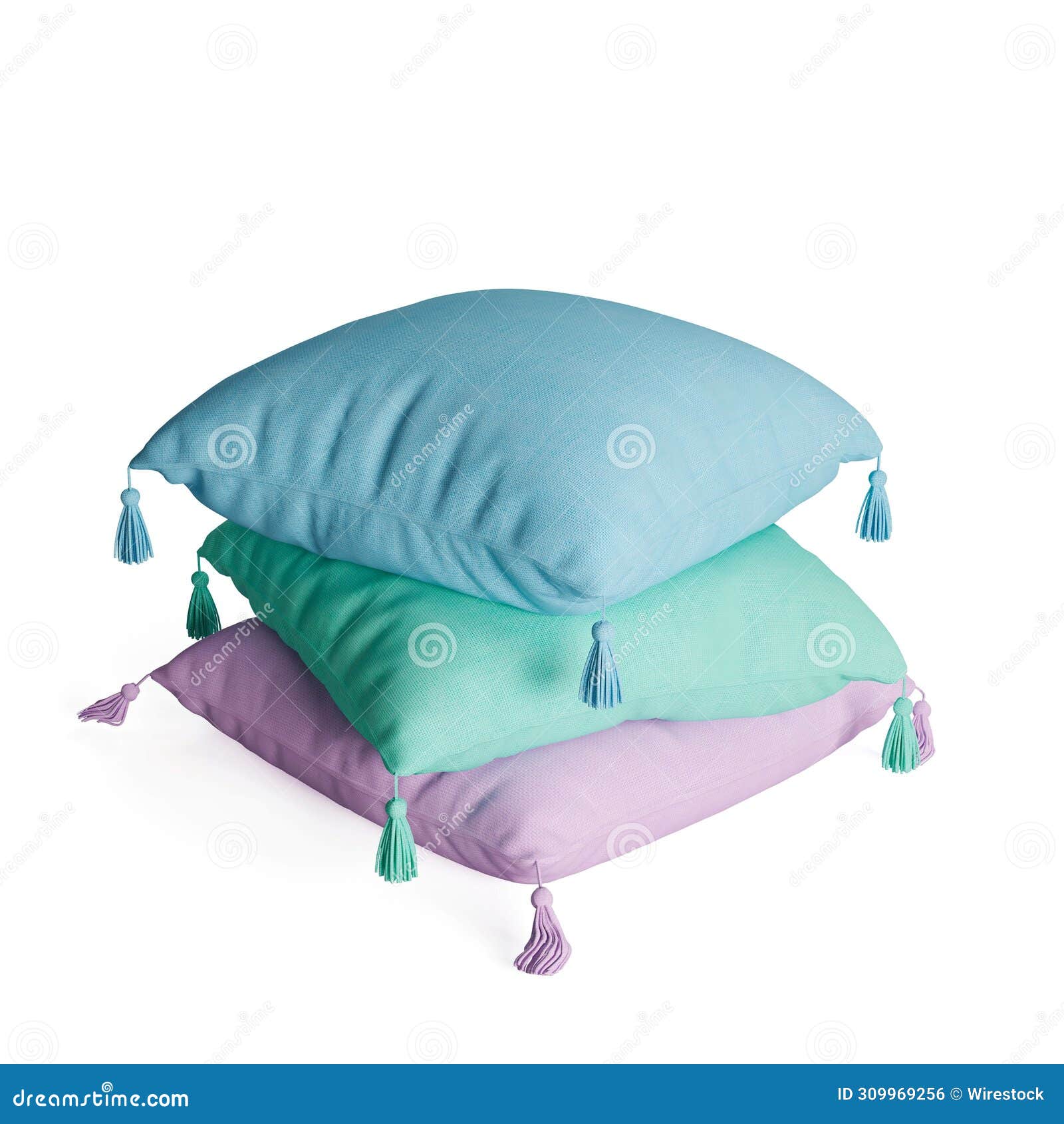 3D Render of a Stack of Colorful Cushions in Different Hues Stock ...