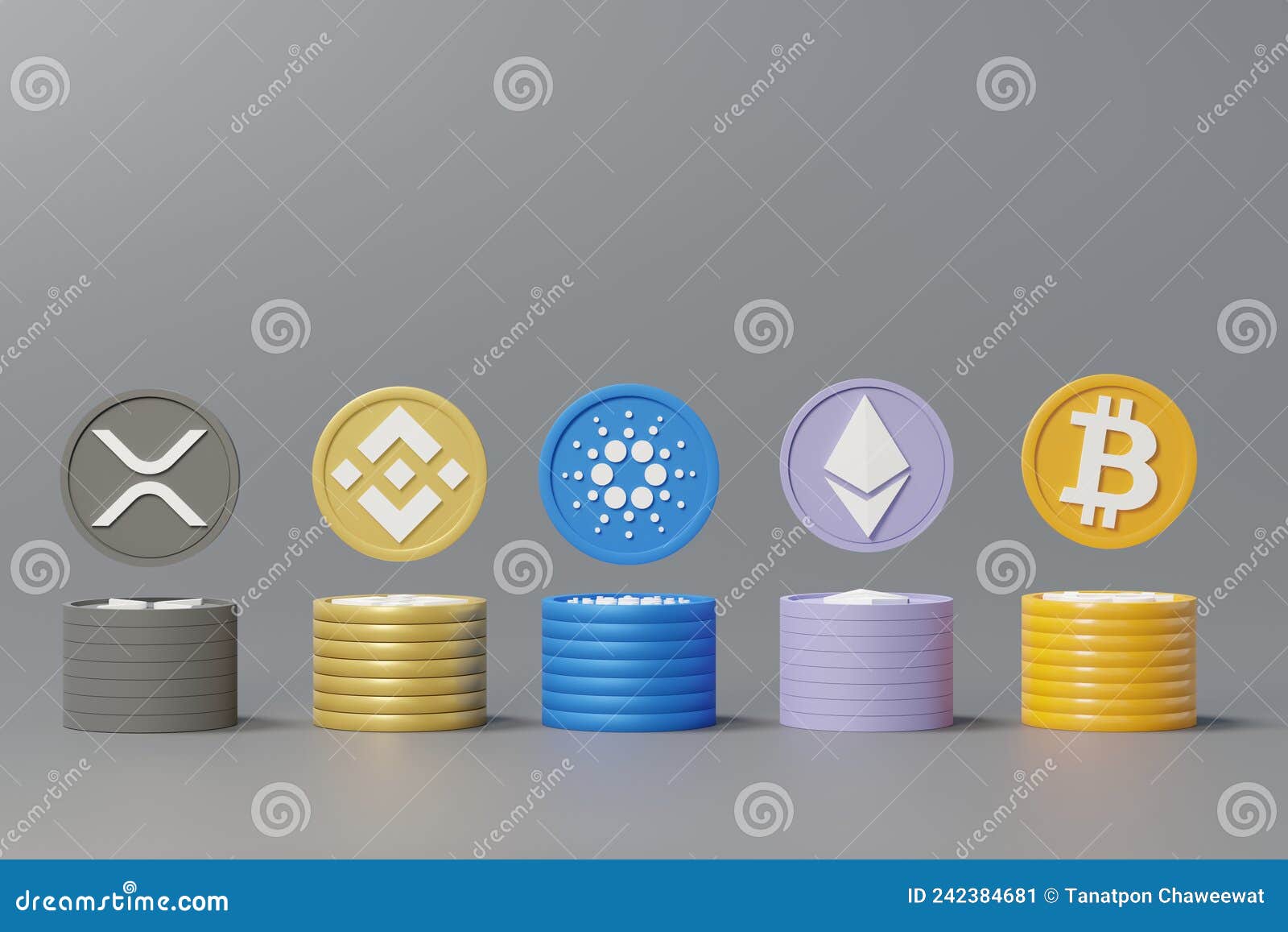 Cardano. Stack Of Golden Coins With Cardano Symbol. Cryptocurrency ...