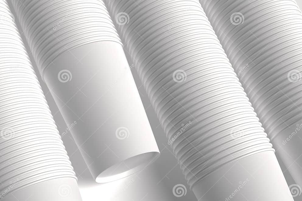 3d Render Stack of Paper Cups Mockup for Design Stock Illustration ...