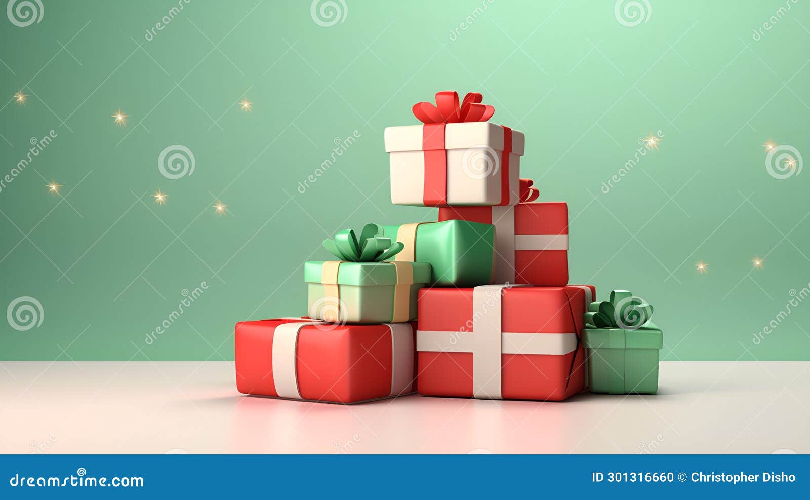 3D Render Stack of Wrapped Presents with Class, Gift Wrapping, Elegant ...