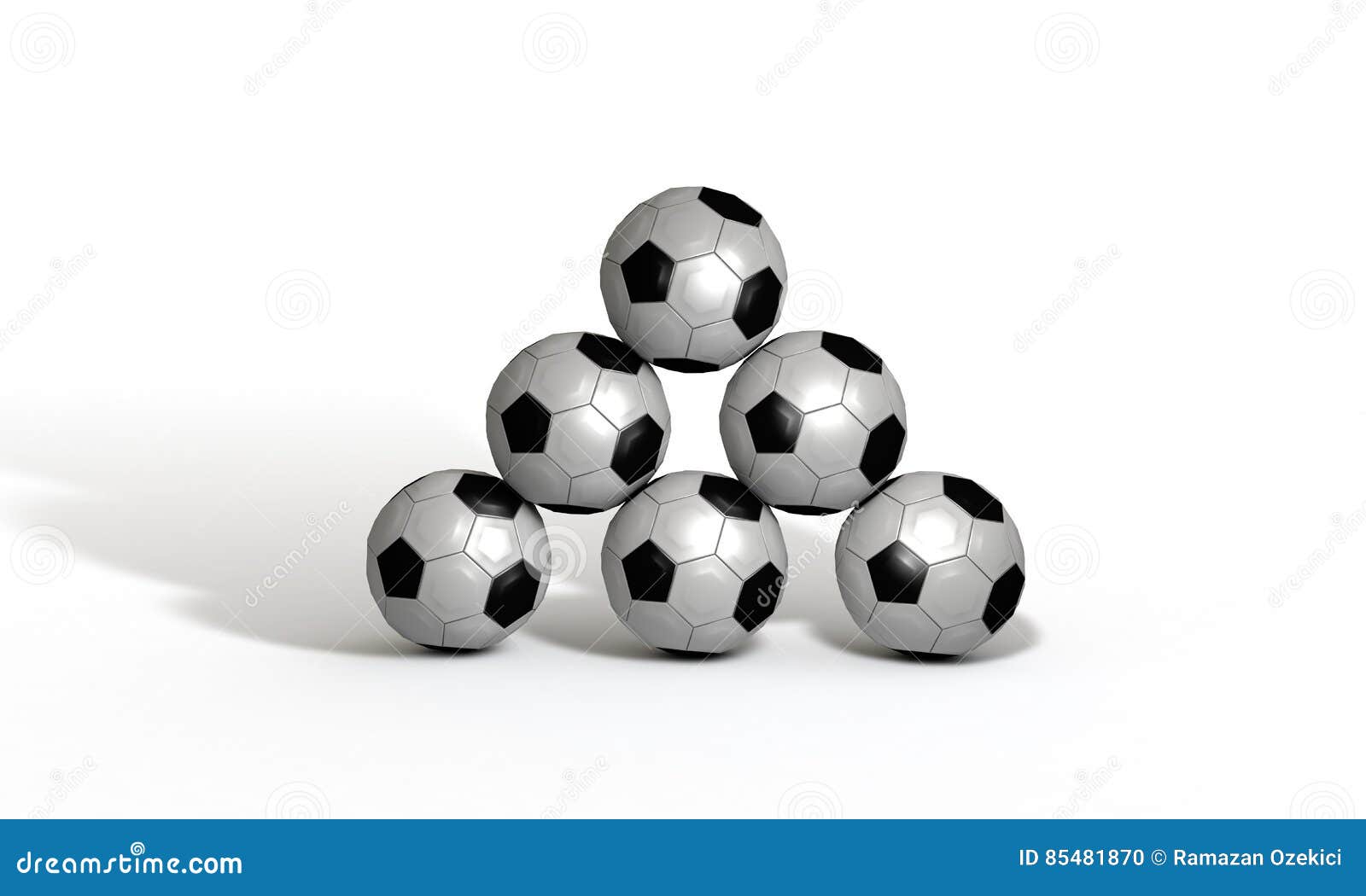 3d render on stacked balls stock illustration. Illustration of leather ...