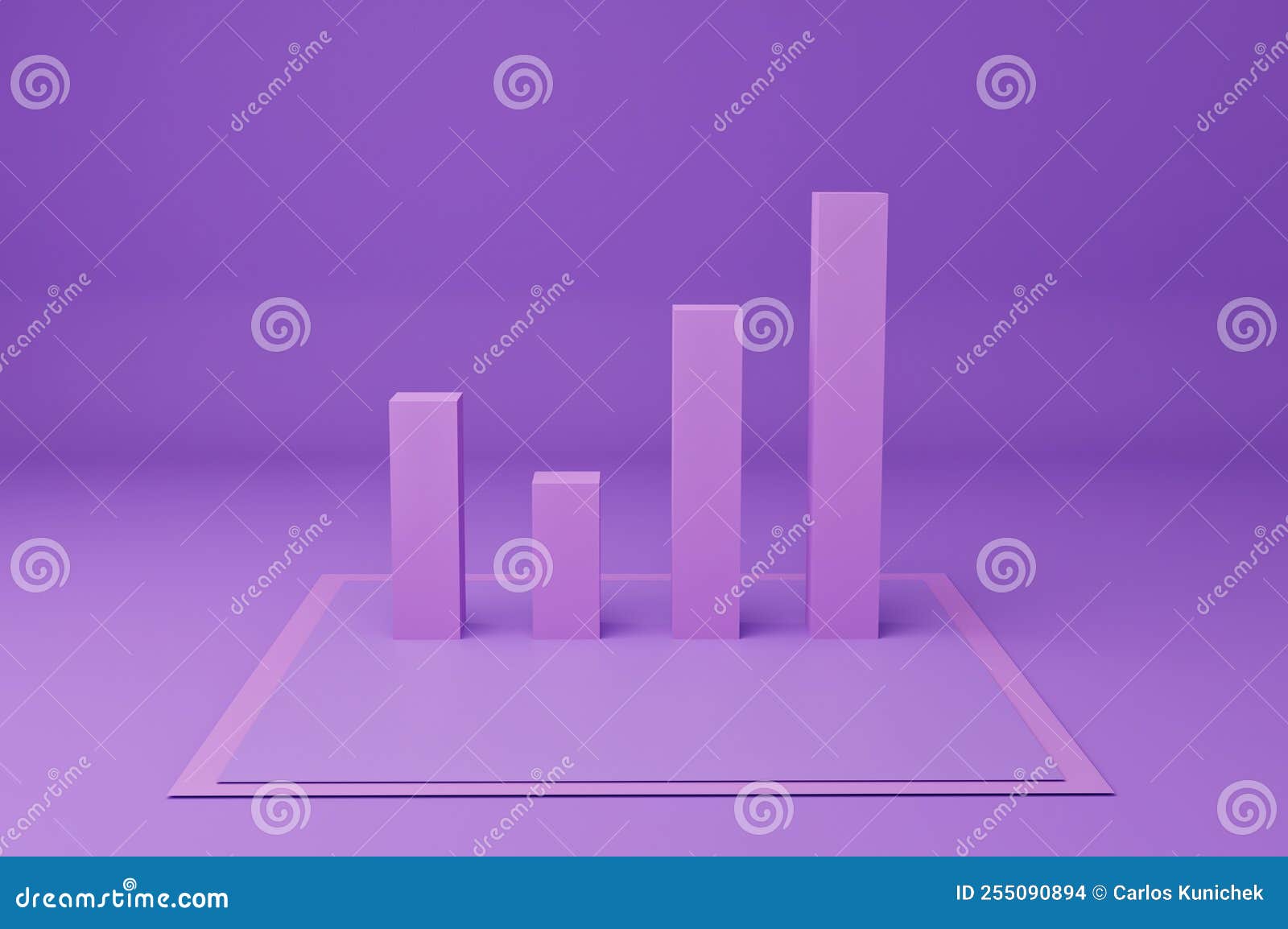 3d-render-stadistic-chart-violet Stock Illustration - Illustration of ...