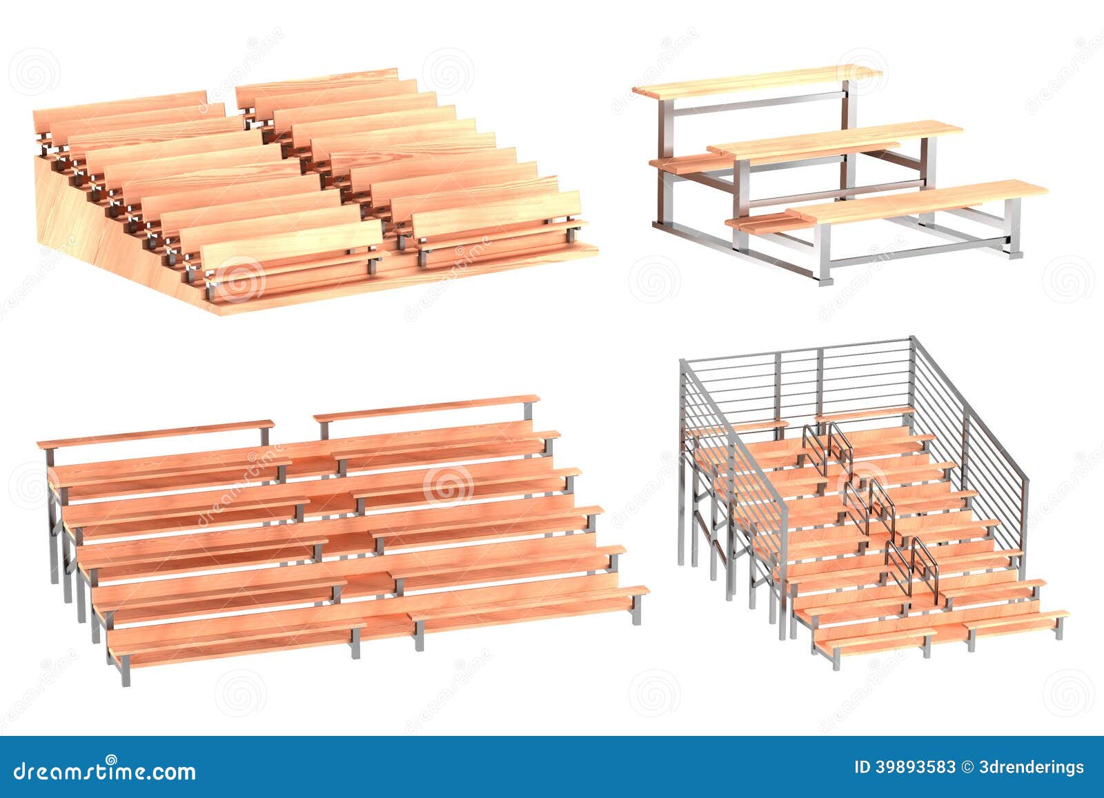 3d Render of Stadium Benches Stock Illustration - Illustration of seat ...