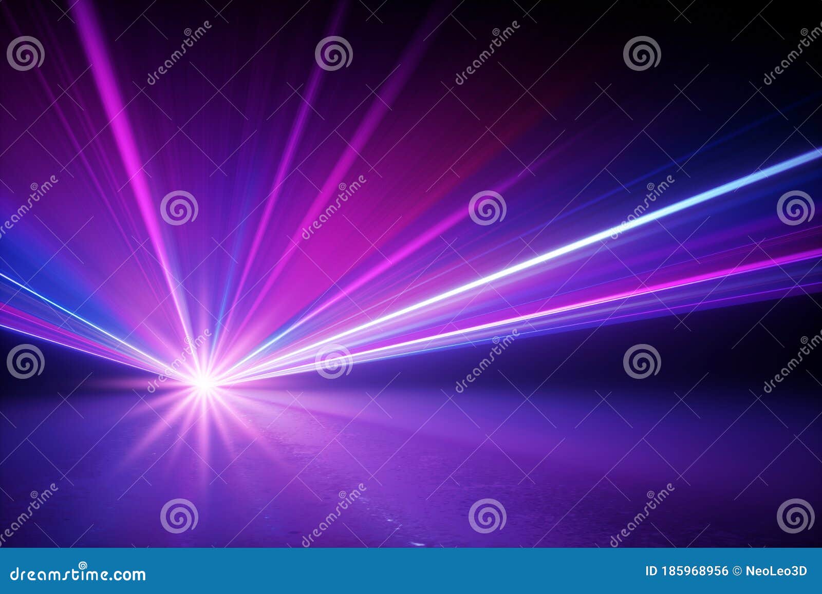 3d Render, Stage Lighting, Shining Star Rays with Lens Flare Effect ...