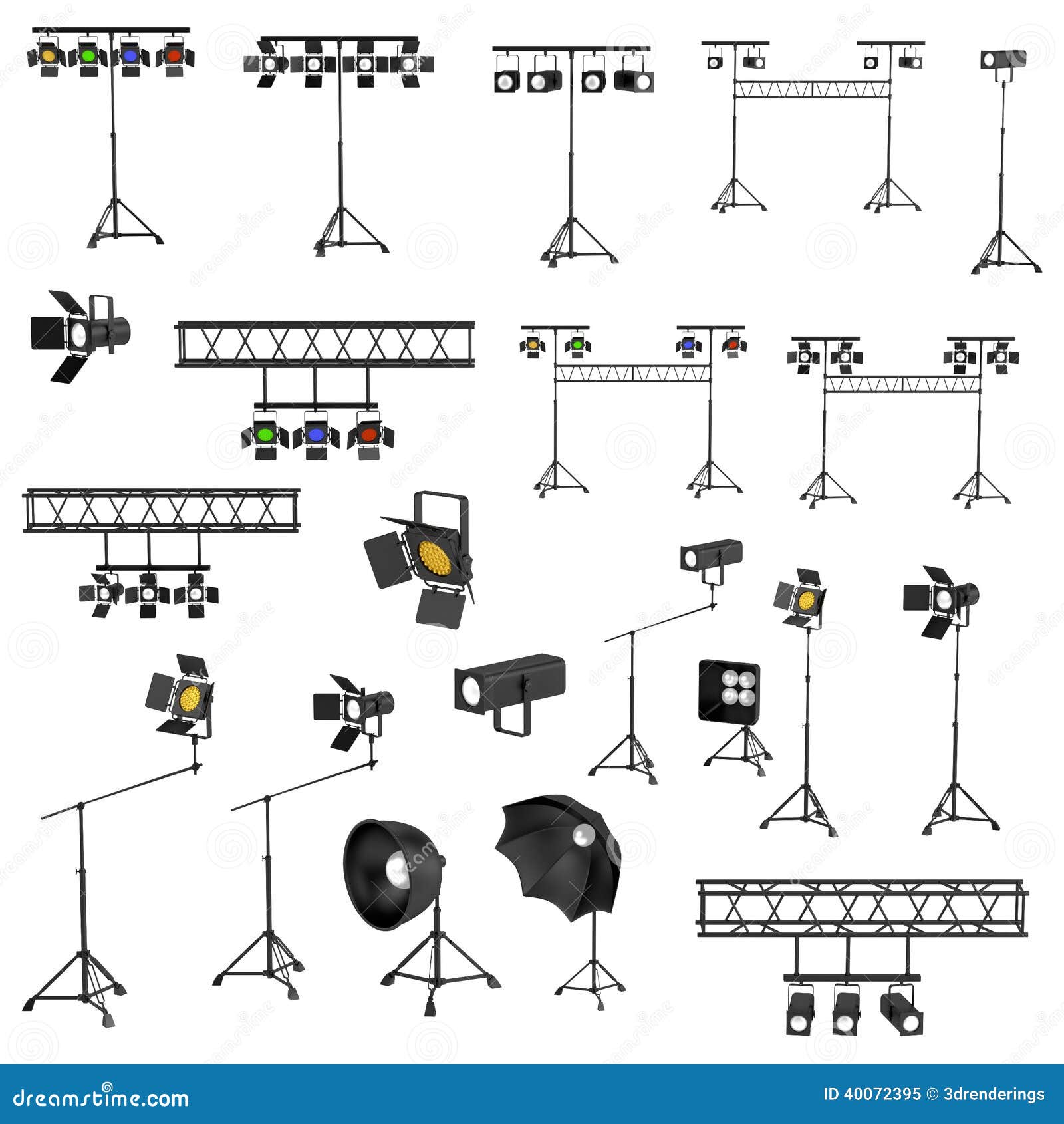 3d render of stage lights stock illustration. Illustration of render ...