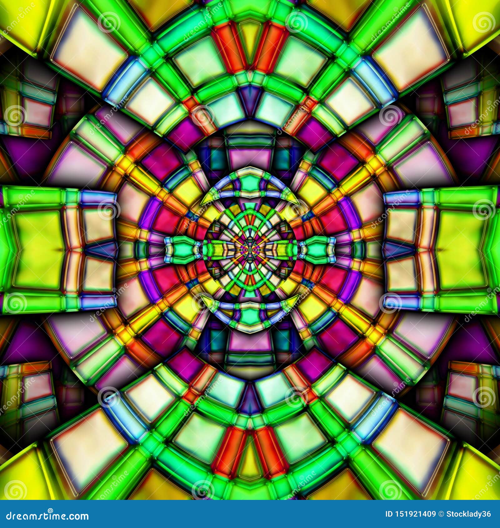 3D Render Stained Glass Background Seamless Tile Stock Illustration ...