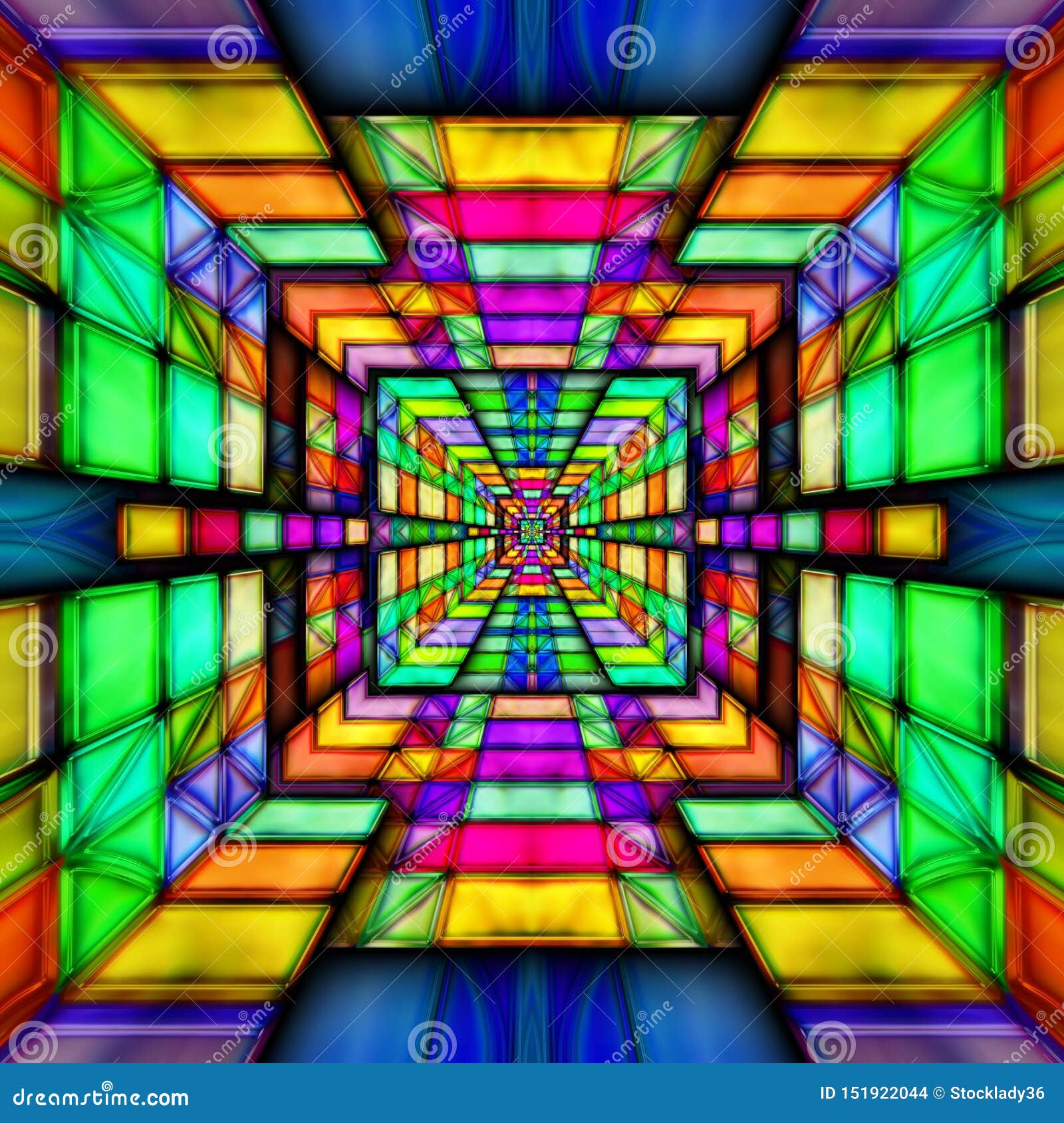 3D Render Stained Glass Background Seamless Tile Stock Illustration ...