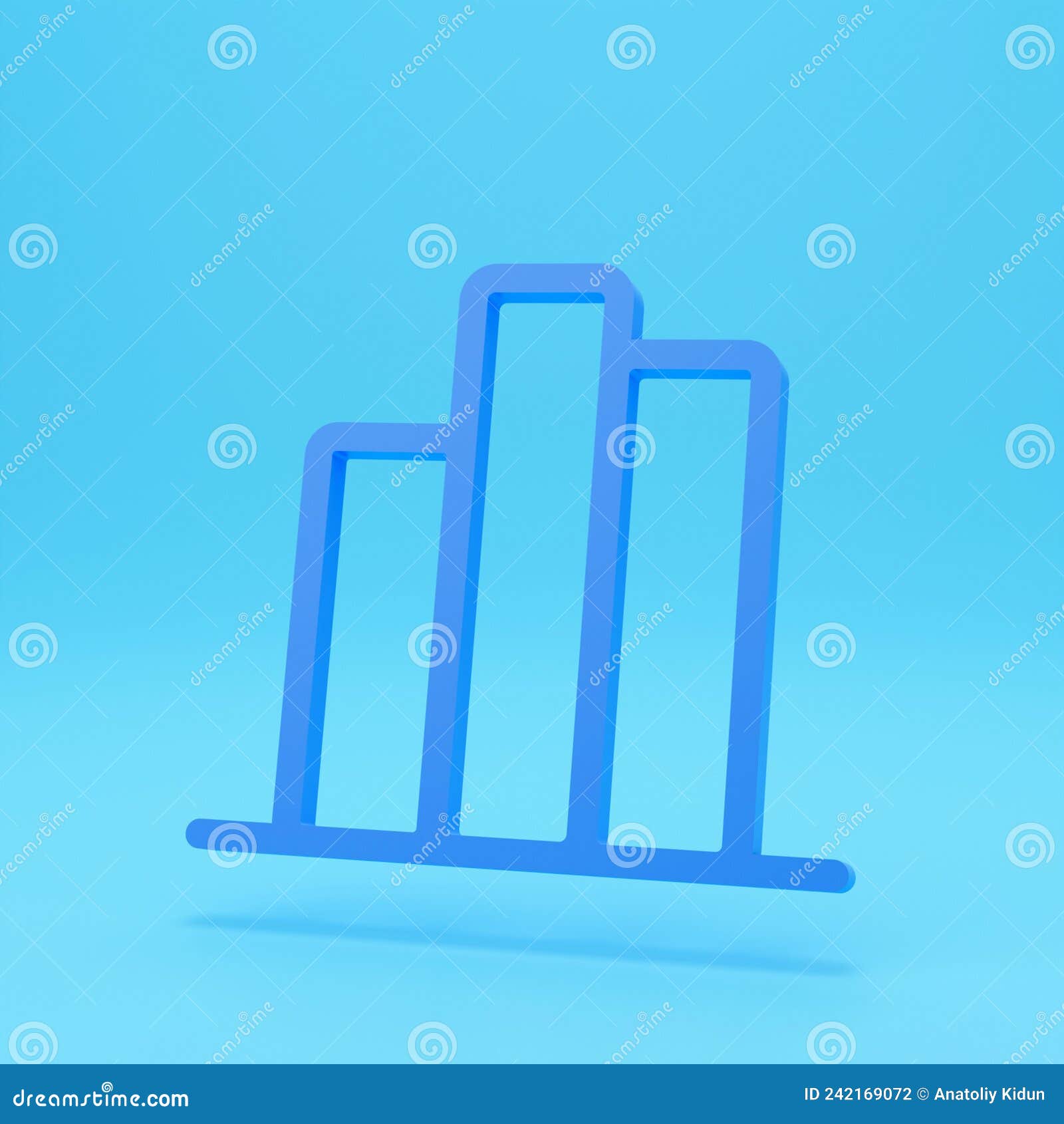3d Render of Stat Bar Icon. Thin Linear Stat Outline Icon Isolated on ...