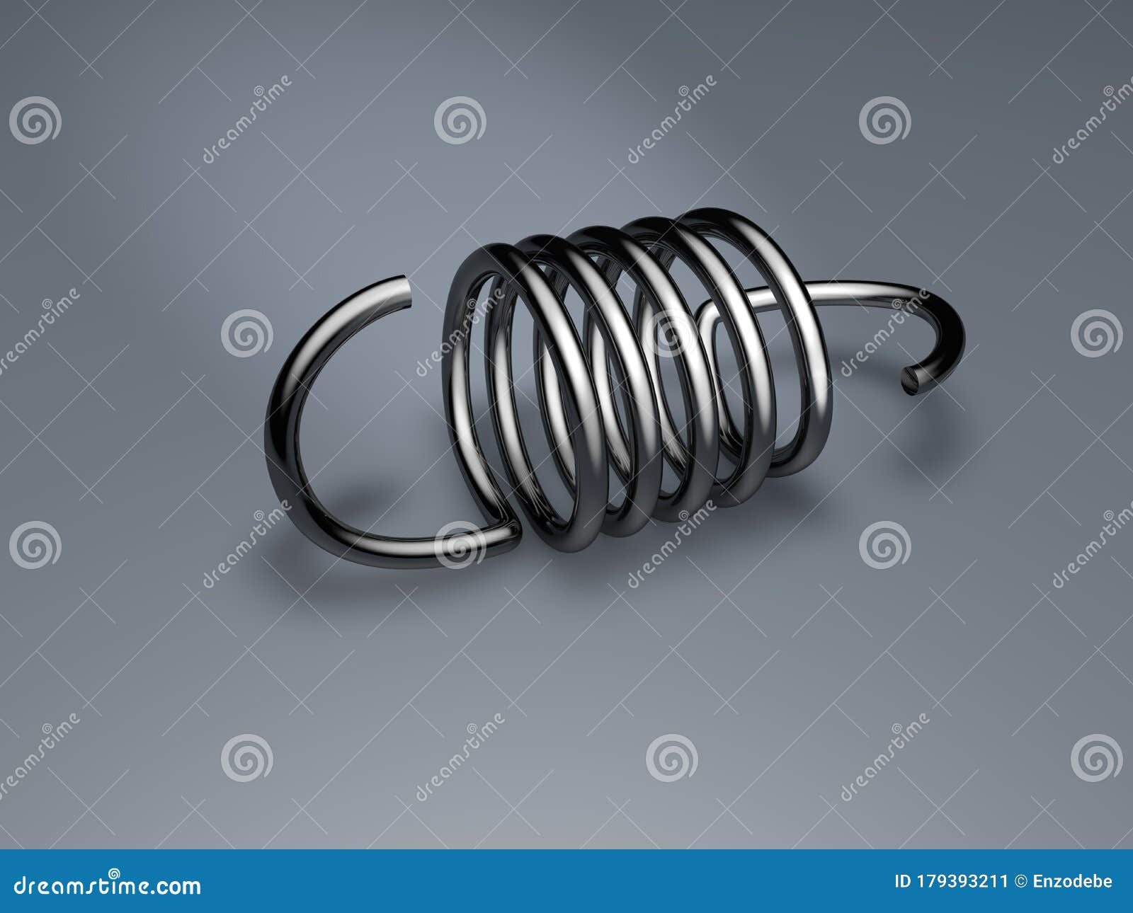 3D Render of Steel Mechanical Spring Stock Illustration - Illustration ...