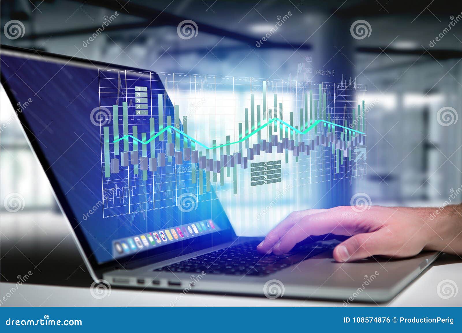 3d Render Stock Exchange Trading Data Information Display on a Stock ...