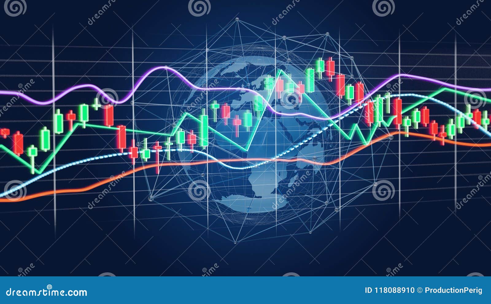 3d Render Stock Exchange Trading Data Information Display on a Stock ...