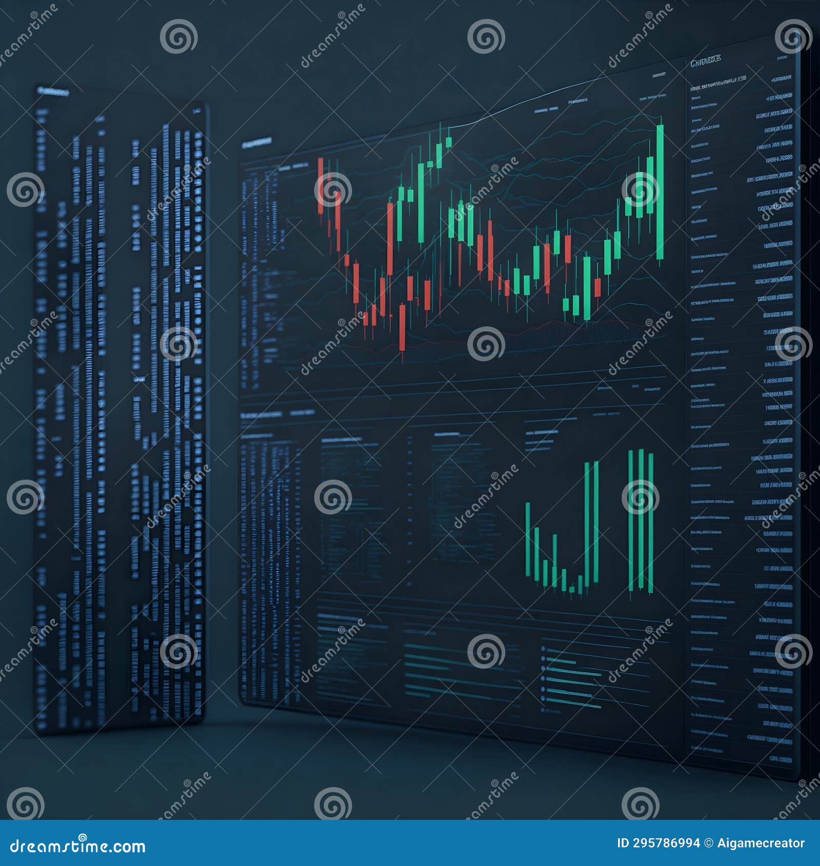 3D Render of Stock Market Data Visualization Stock Illustration ...