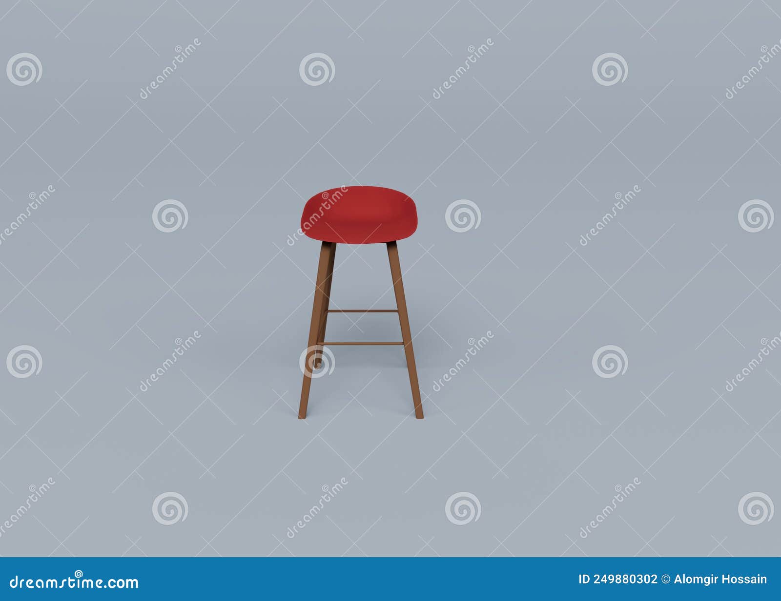 3d Render Stool On Mischka Color Background Stock Photo | CartoonDealer ...